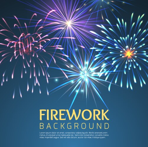 Colorful abstract fireworks background design Vector Image