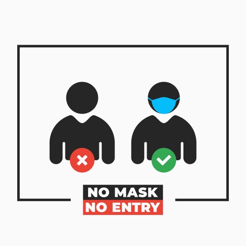 No wear mask sign icon in flat style Royalty Free Vector