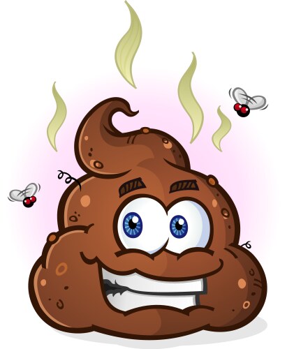 Poop cartoon character holding a sign Royalty Free Vector