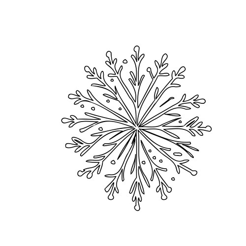 Snow flake outline sketch Royalty Free Vector Image