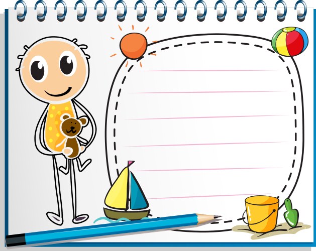 Notebook covers design with funny kids Royalty Free Vector