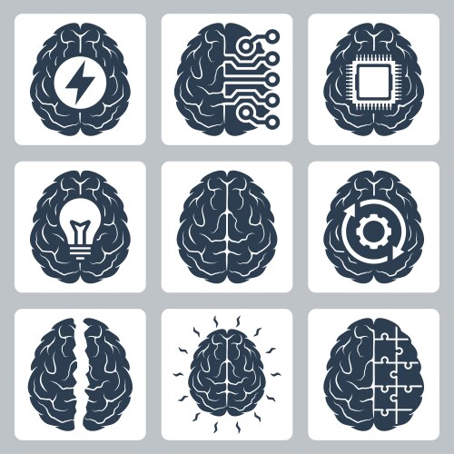 Cognitive capacities set icon editable icons Vector Image