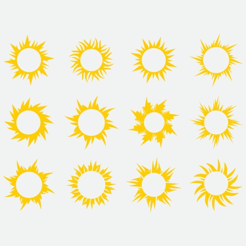Collection of sun logos Royalty Free Vector Image