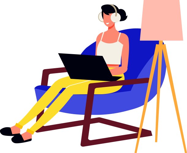 Remote work freelance comfortable workplace Vector Image