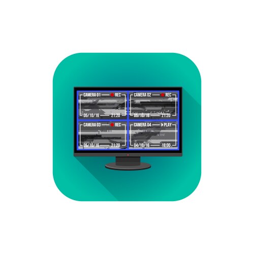 Cctv surveillance concept man monitoring Vector Image