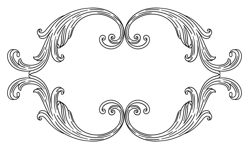 Floral frame in baroque style decorative curling Vector Image