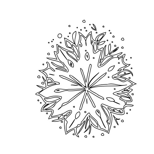 Snow flake outline sketch Royalty Free Vector Image