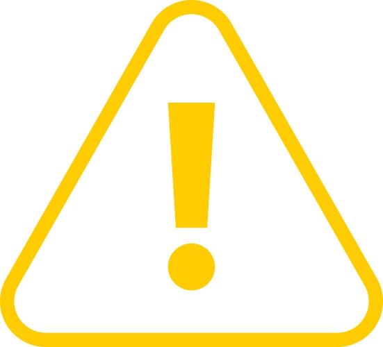 Warning sign with exclamation Royalty Free Vector Image