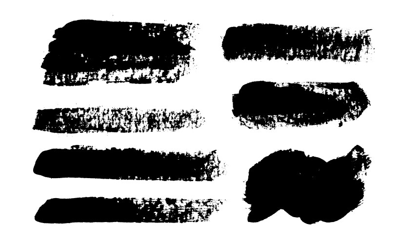 Set of black paint ink brush strokes brushes Vector Image