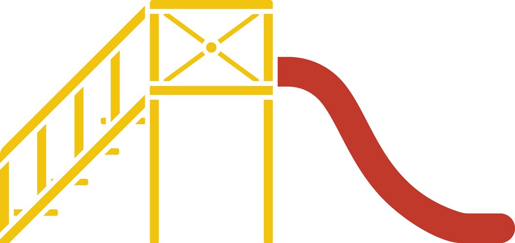 Children slide line outline icon Royalty Free Vector Image