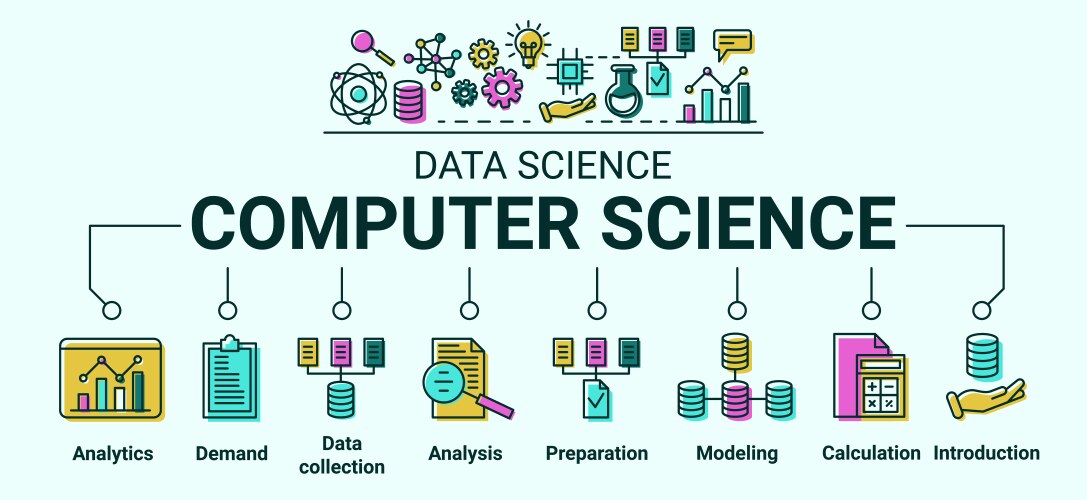 Banner computer science Royalty Free Vector Image