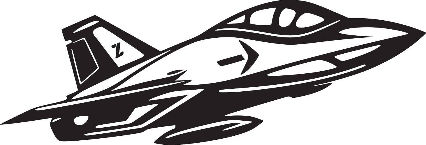 Fighter jet - minimalist and simple silhouette Vector Image