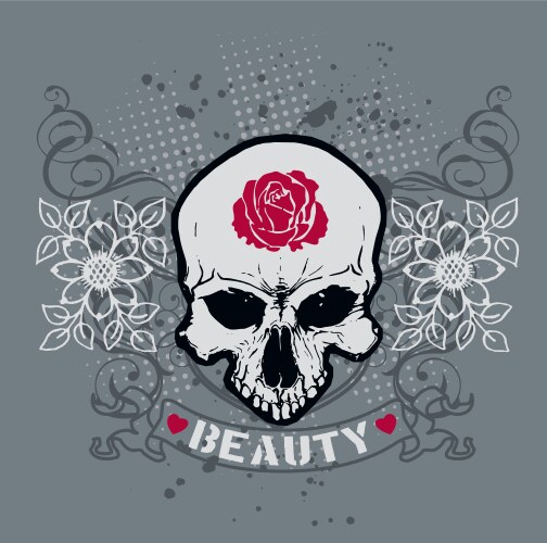 Distorted skull constructed with points Royalty Free Vector