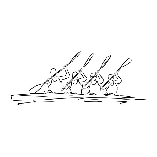 Doodle style canoe and paddles sketch in format Vector Image
