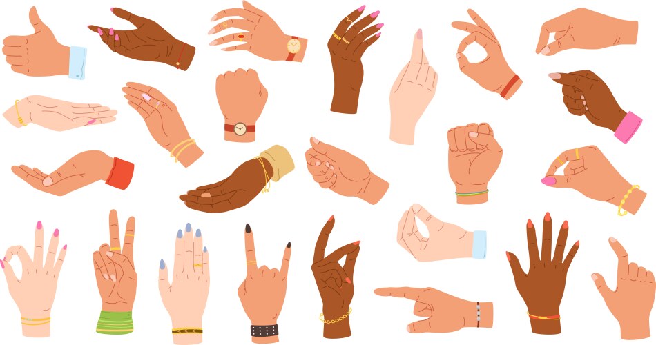 Hands and numbers Royalty Free Vector Image - VectorStock