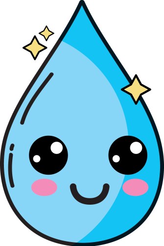 Kawaii cute happy water drop Royalty Free Vector Image