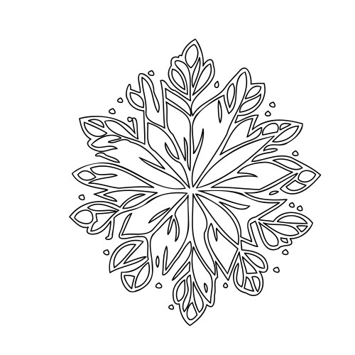 Snow flake outline sketch Royalty Free Vector Image