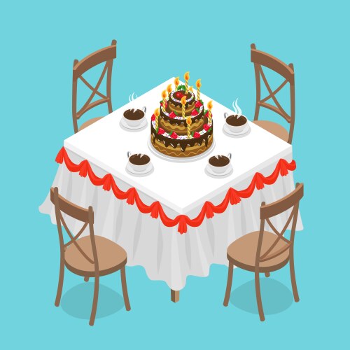 Dining table isometric Vector Images & Graphics for Commercial Use ...