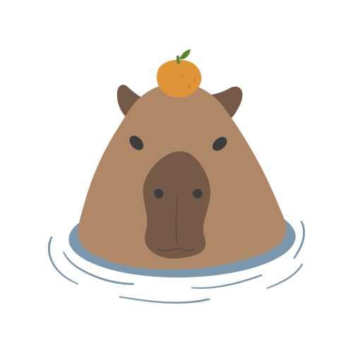 Capybara single 24 Royalty Free Vector Image - VectorStock