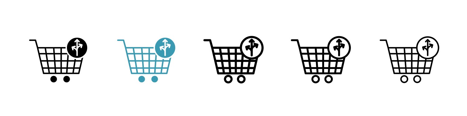 Cross sell icon set on white background Royalty Free Vector