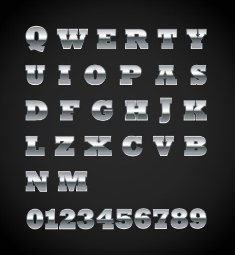 Golden metallic shiny abc letters and numbers Vector Image