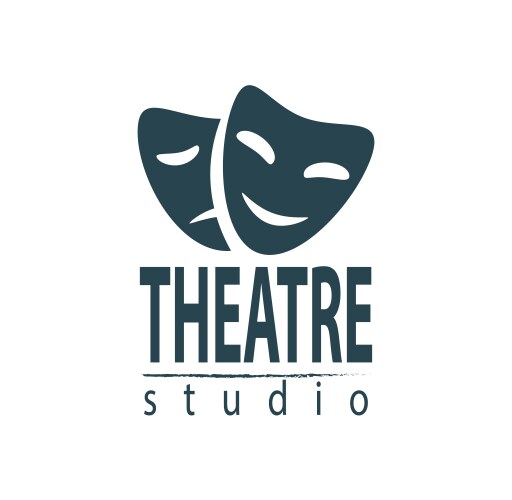 Theater and drama logo design concept Royalty Free Vector