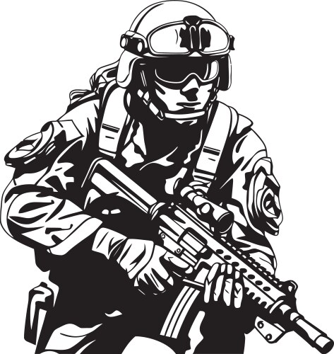 Stealth sentinel black insignia for soldiers Vector Image
