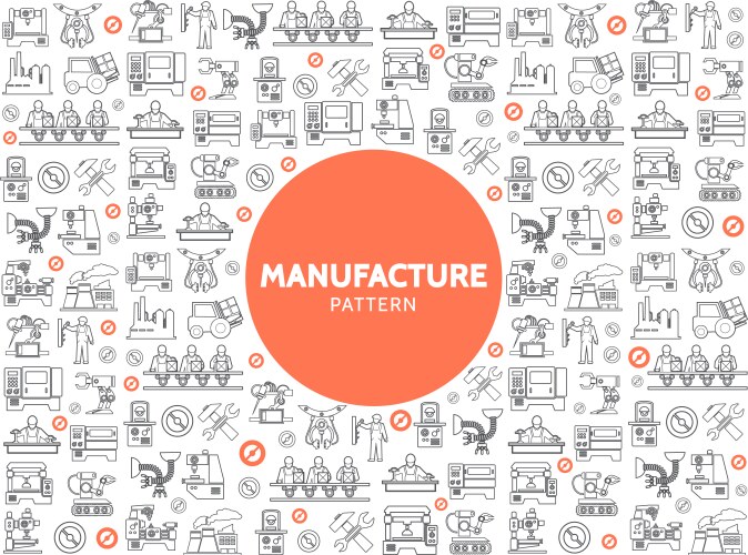 Industrial and manufacturing process icons set Vector Image