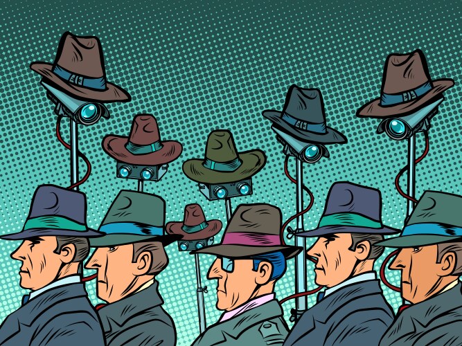 Detective spy shadow Royalty Free Vector Image