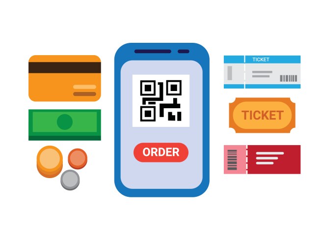 Mobile payment barcode isometric Royalty Free Vector Image