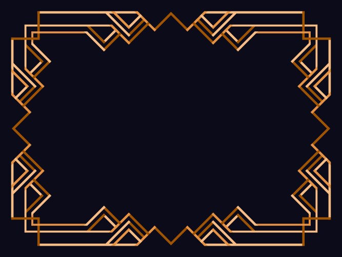 Art deco frame vintage linear border design Vector Image