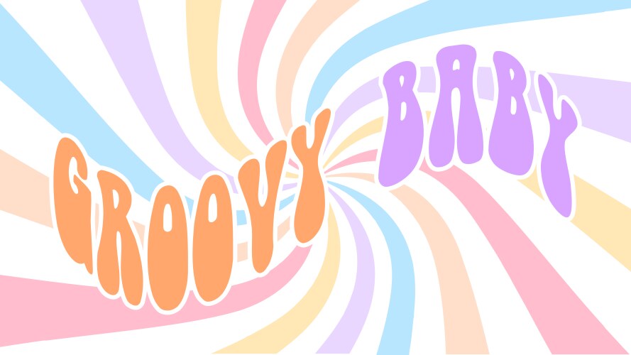 Groovy background starburst rays colorful funky Vector Image