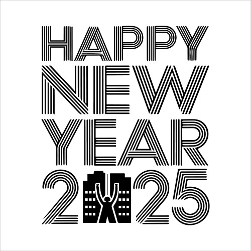 Happy new year 2025 lettering design Royalty Free Vector