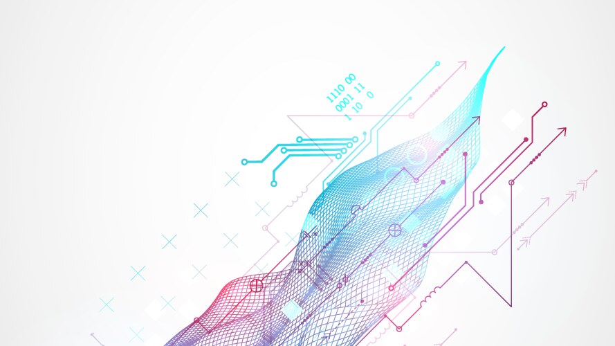 Wireframe big data concept abstract digital Vector Image