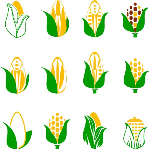 Sprout flat icons plant orgainc sapling set Vector Image