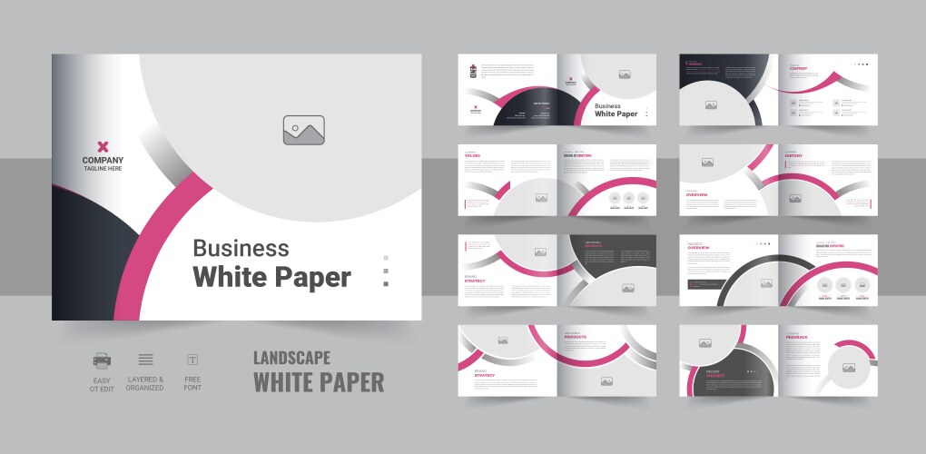 Modern business white paper design template Vector Image