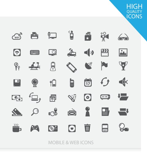 100 universal icons for web and mobile Royalty Free Vector