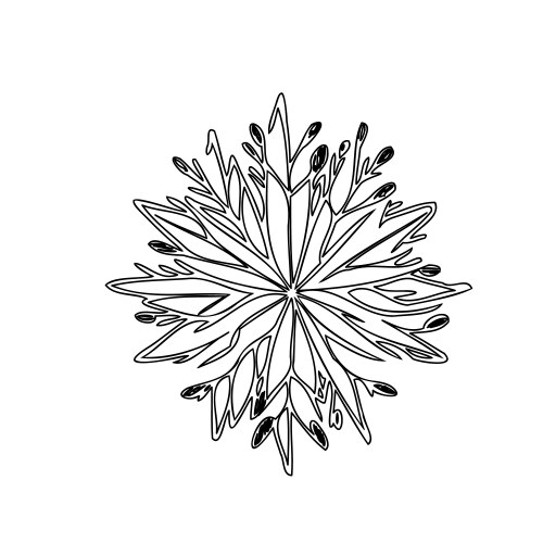 Snow flake outline sketch Royalty Free Vector Image