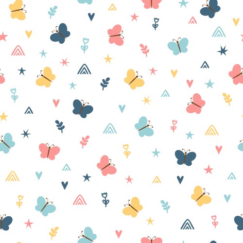 Cute seamless pattern with hand drawn cartoon Vector Image
