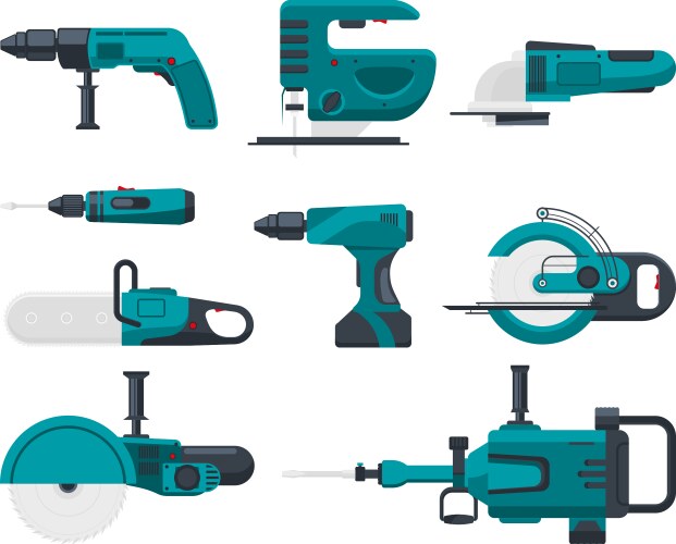 Power tools electric construction equipment Vector Image