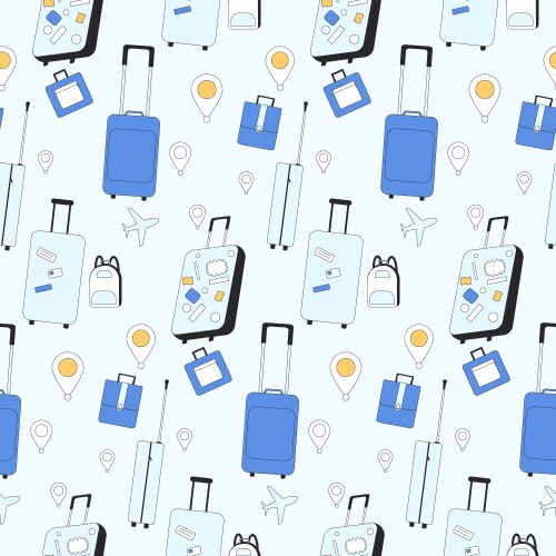 Suitcase pattern featuring colorful luggage Vector Image