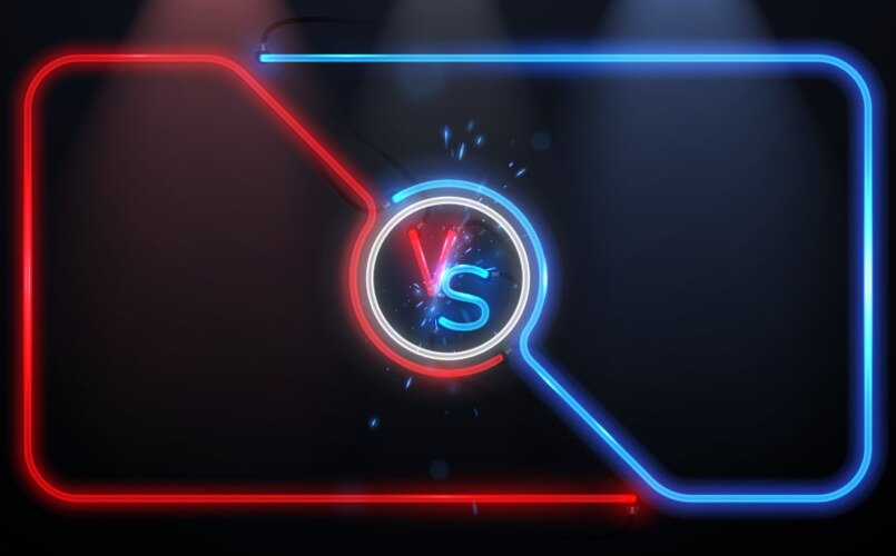 Versus neon frame sport battle glowing lines Vector Image