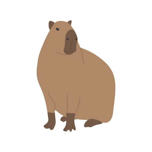Capybara single 2 Royalty Free Vector Image - VectorStock
