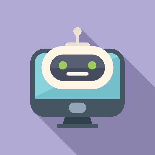 Modern ai bot support icon outline online Vector Image