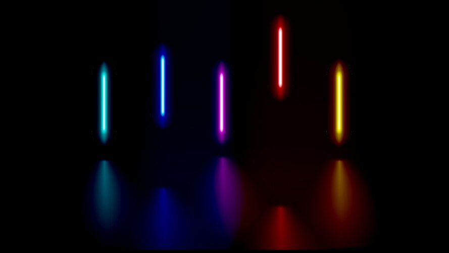 Vibrant neon purple and yellow stripe on a dark Vector Image