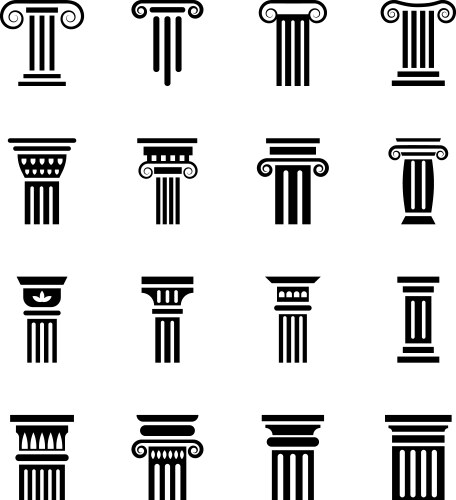 Pillar art icons Royalty Free Vector Image - VectorStock