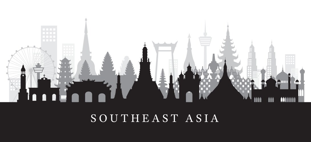 Southeast asia people in traditional clothing Vector Image