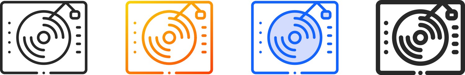 Android iconthin linear gradient blue stroke Vector Image