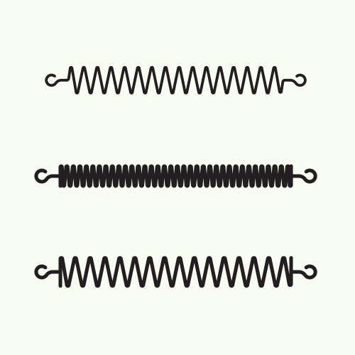 Coil spring cable icons set simple style Vector Image