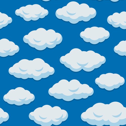 Cartoon clouds set on blue sky background Vector Image